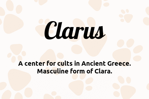 Clarus 🐶 - Dog Name Meaning & Popularity | PupNames.com™